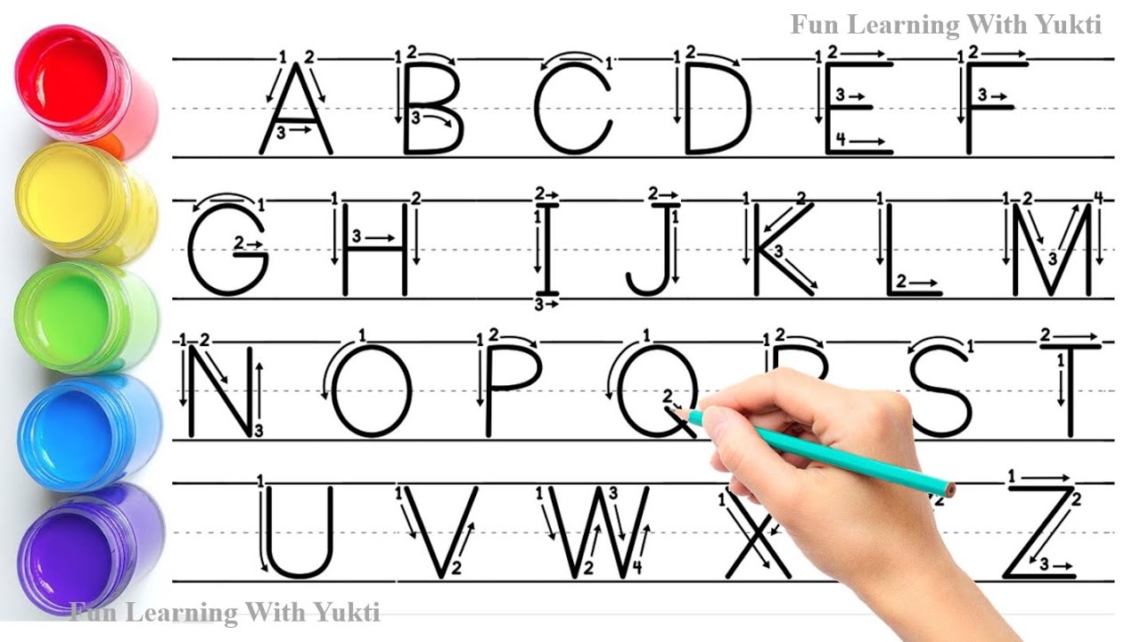 Alphabet, ABC song, ABCD, A to Z, Kids rhymes, collection for writing ...