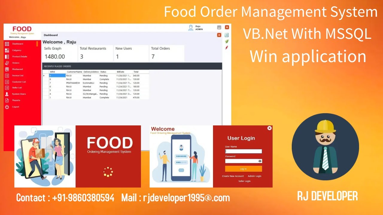 Food Order Management System | POS Software | Final Year Project - YouTube