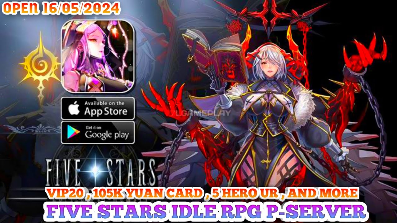 Five Stars Idle RPG P-SERVER - V20 , 105K Recharge Card , 5 Hero UR ...