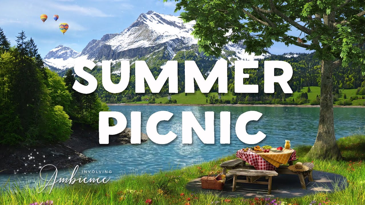 Picnic by the Lake ASMR Ambience 🍉🍇 Relaxing Summer Ambience with Lake ...