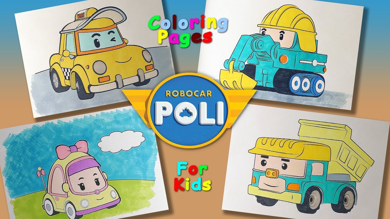 Poli Robocar characters Part 3 Coloring Pages #forKids #LearnColors and ...