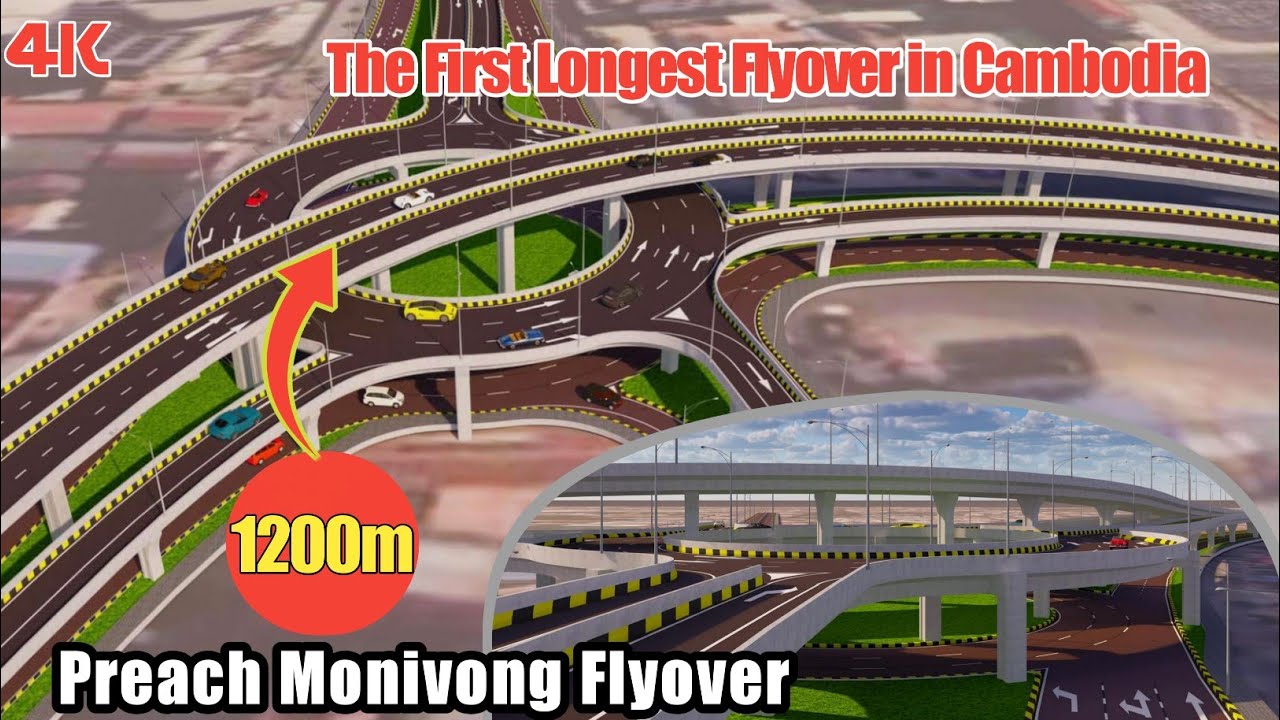 The First Longest Flyover in Cambodia is under construction - YouTube