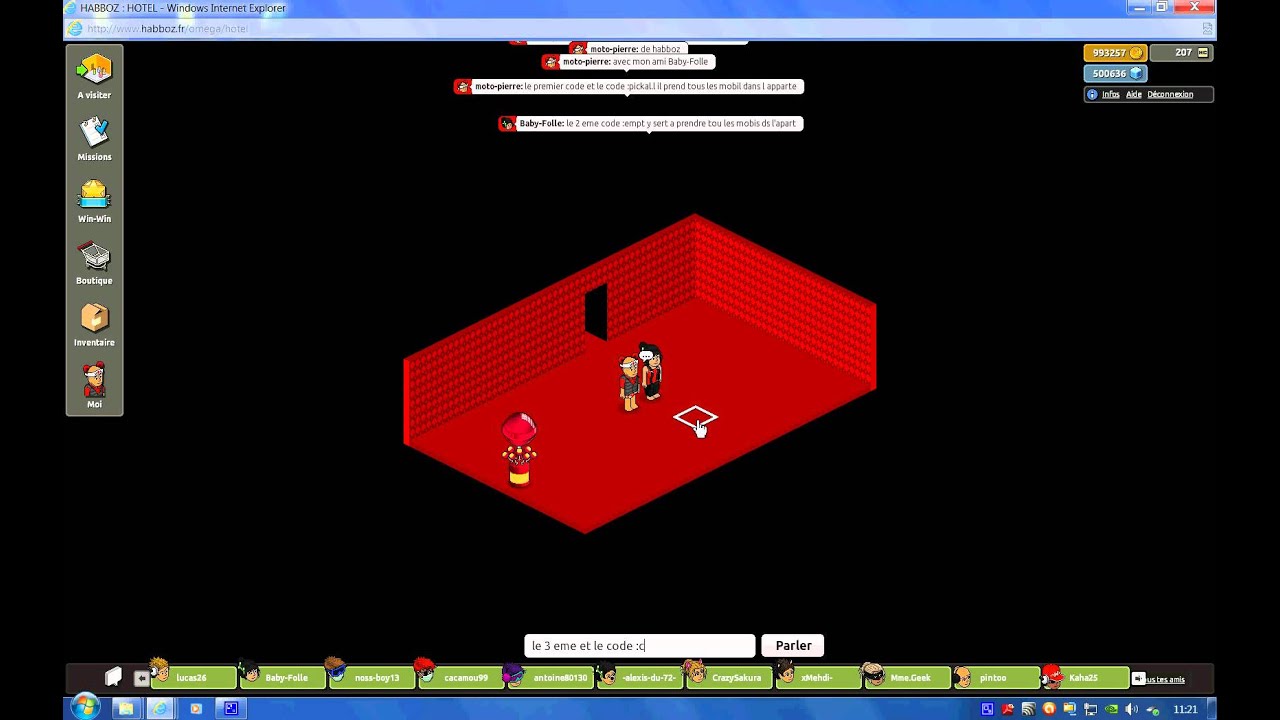 tous les codes pour les site comme habbo,habboz ... - YouTube