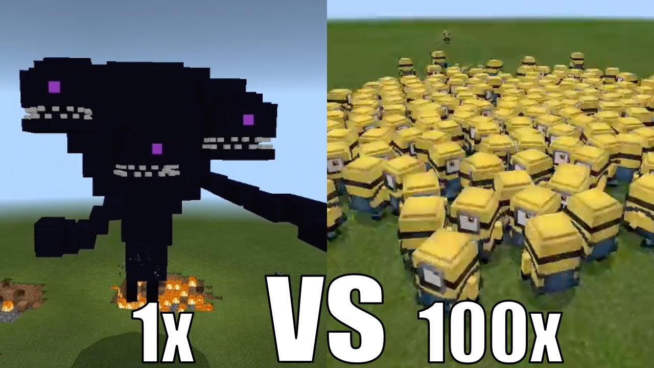 MCPE: 100 Minions vs 1 Wither Storm - YouTube