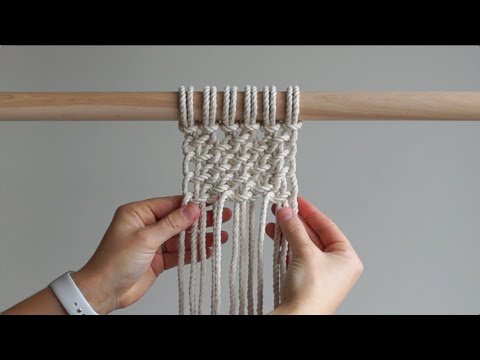 DIY Macrame Tutorial for Beginners: Half Square Knot Mesh! - YouTube