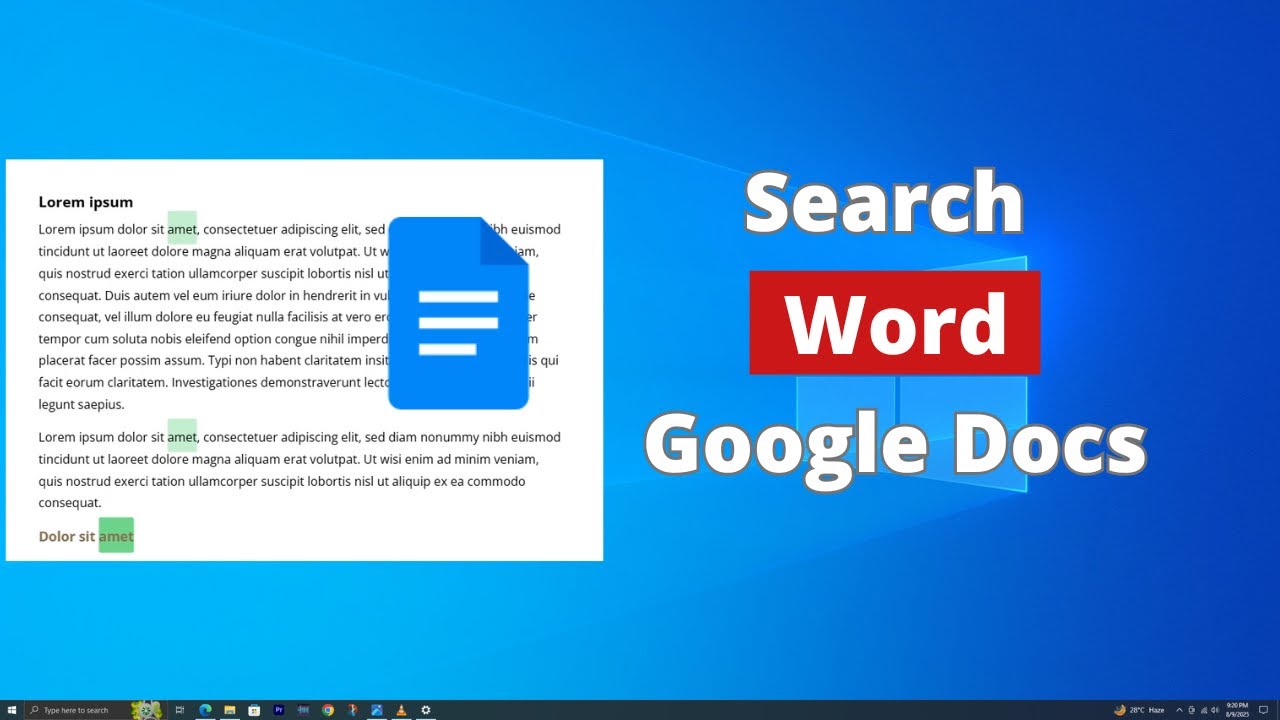 How to Search For a Word in Google Docs - YouTube
