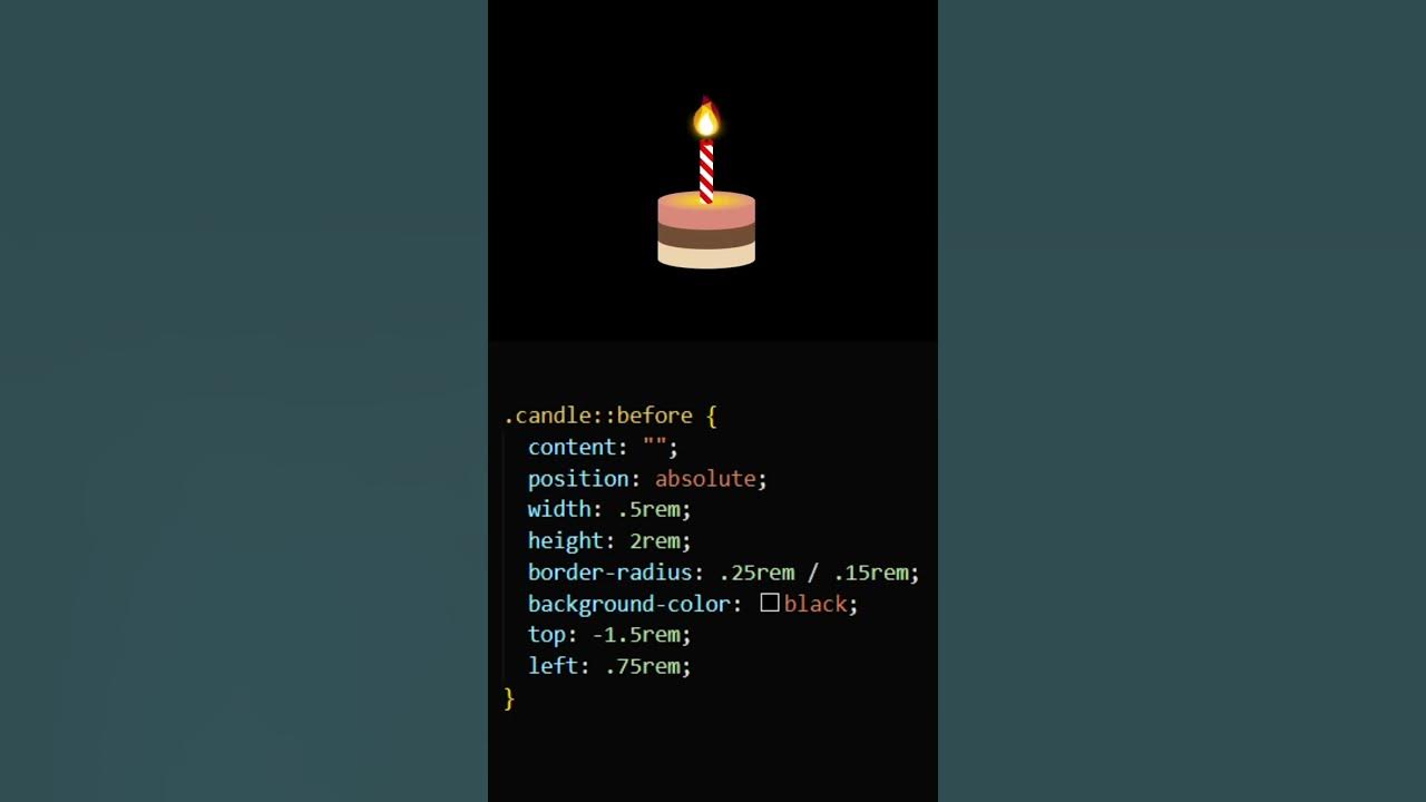 "Create a Fun Candle Birthday Cake Animation Using HTML & CSS! 🎂🕯️" #coding #python #html - YouTube
