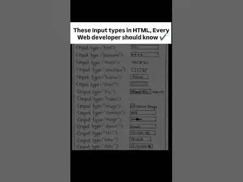 These input types in HTML every developer should know #html #coding #developer #frontend #job ...