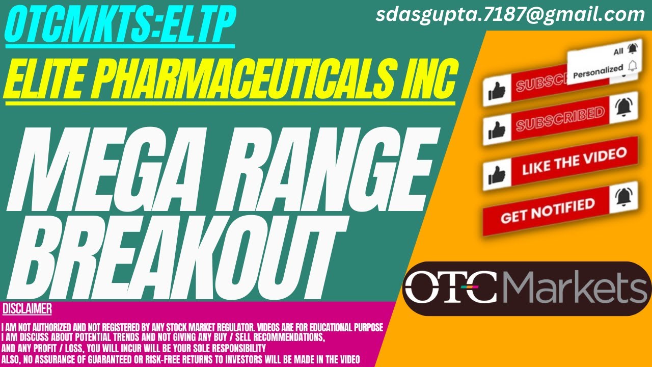 MEGA RANGE BREAKOUT : ELTP STOCK ANALYSIS | ELITE PHARMACEUTICALS STOCK - YouTube