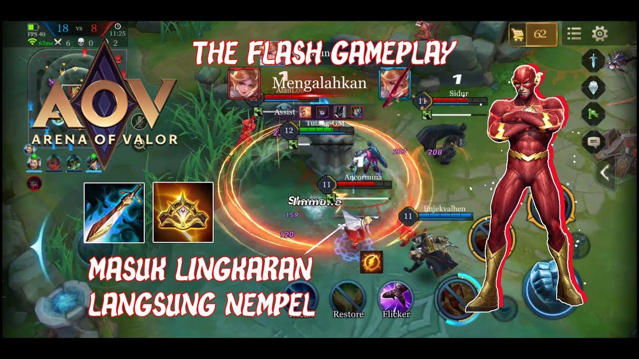 AOV - The Flash Gameplay | Sekali Ulti Lengket Semua - YouTube