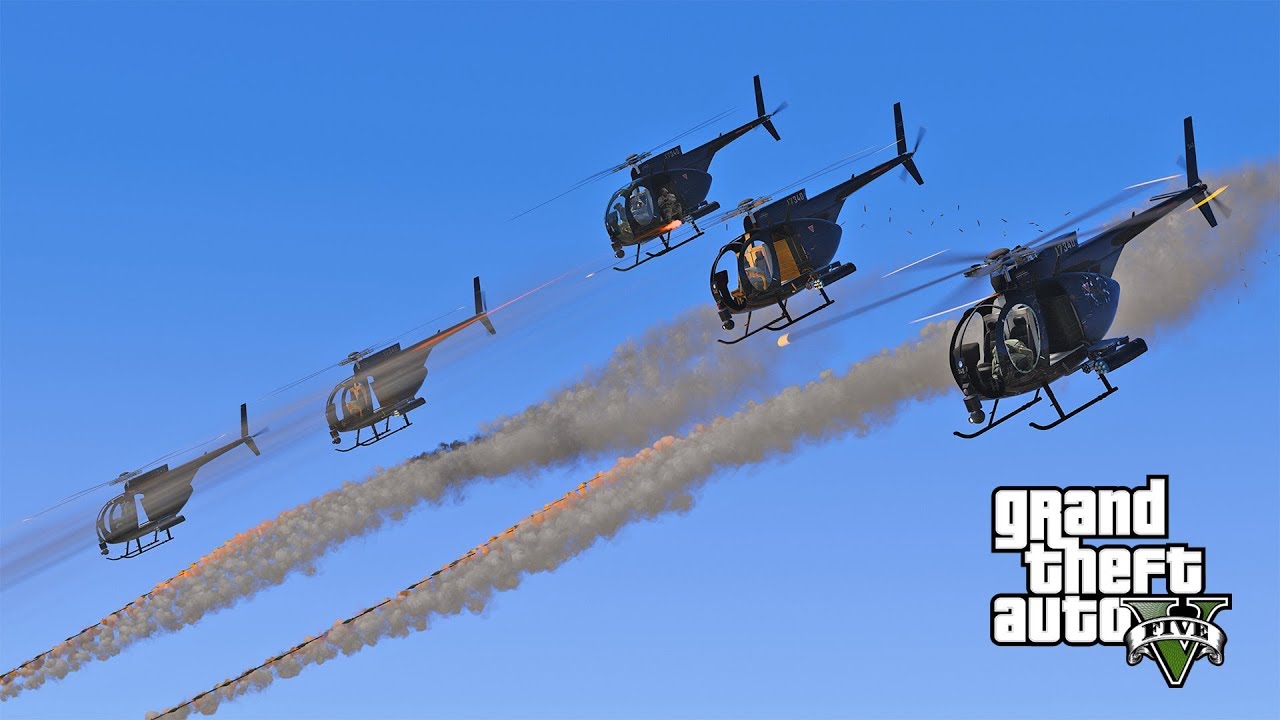 GTA 5 - Little Bird SQUADRON AIR SUPPORT! GTA 5 Army Patrol Episode ...