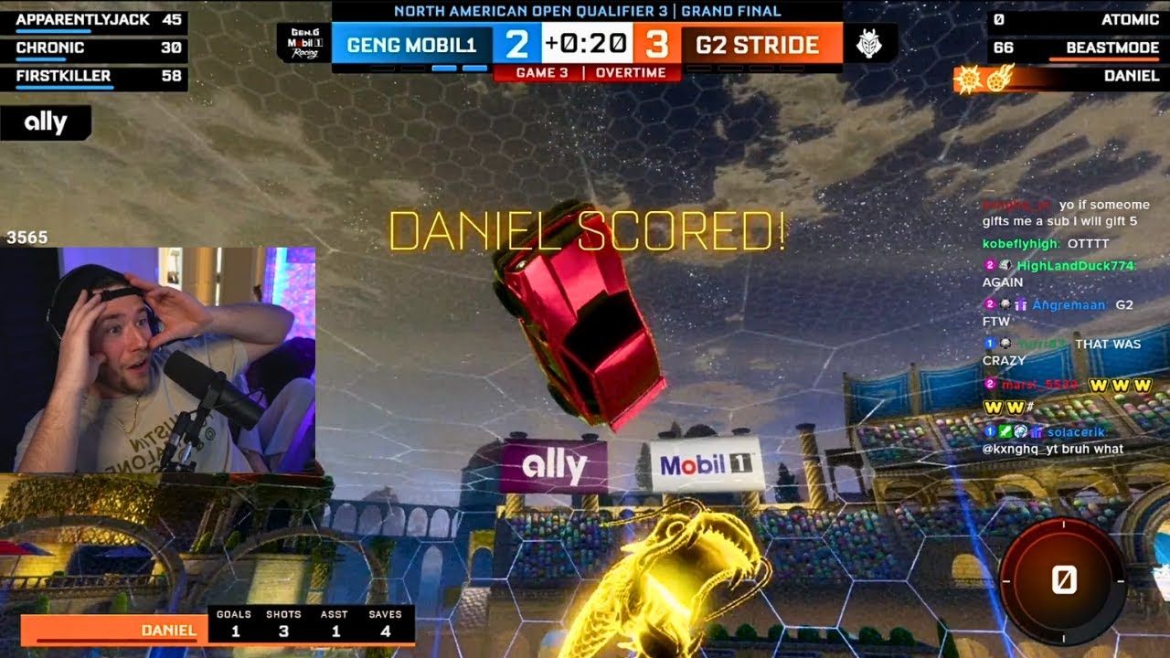 Daniel hits the most mechanical shot in RLCS history - YouTube