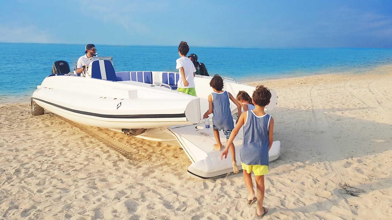 How to directly beach a boat - Amphibious Beachlander Boat - YouTube