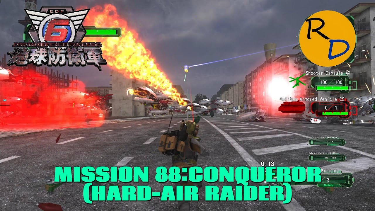 Earth Defense Force 6 MISSION 88: CONQUEROR(HARD-AIR RAIDER) - YouTube