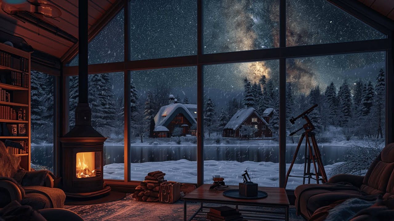 Snowy Night Fireplace ASMR | Cozy Winter Ambience for Deep Relaxation ...