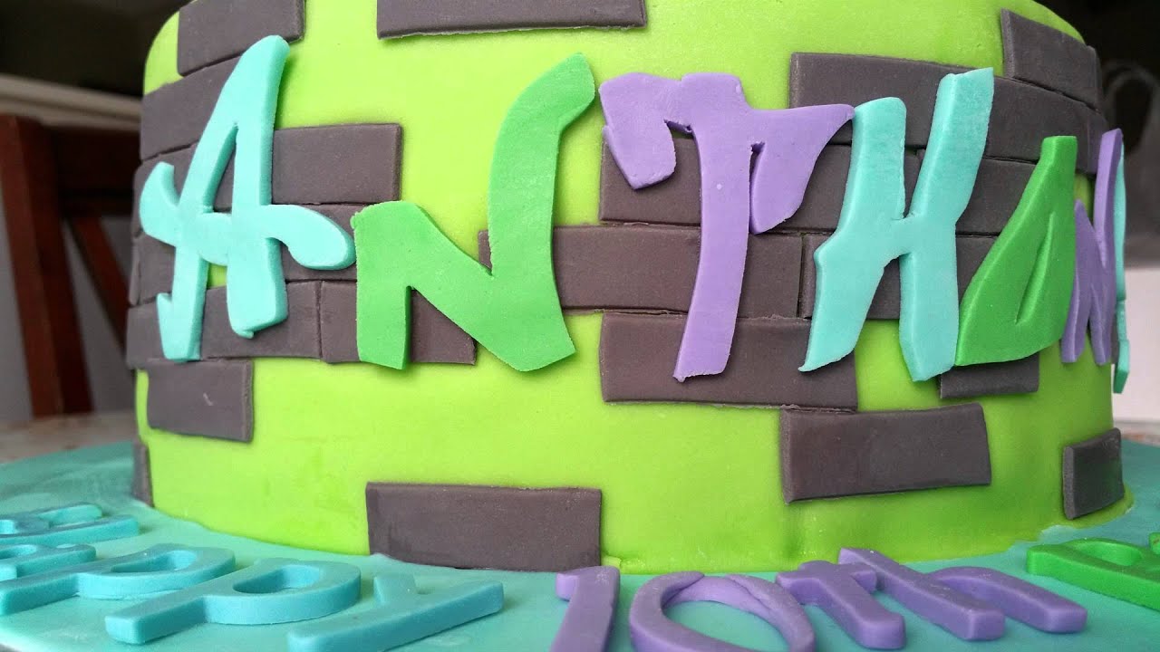 Skateboard Graffiti Wall Cake by Rose-E-Cakes - YouTube