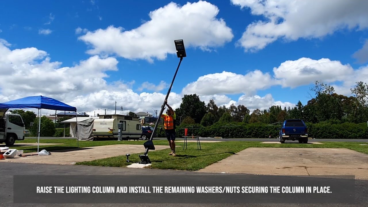 Solar Lighting Designs Hinged Column - YouTube