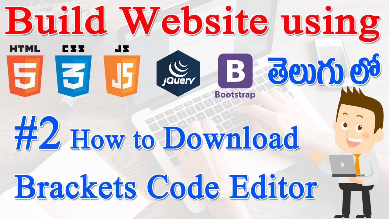 2 How To Build Website Using Html Css Js Jquery Bootstrap Download Brackets Code Editor 6774