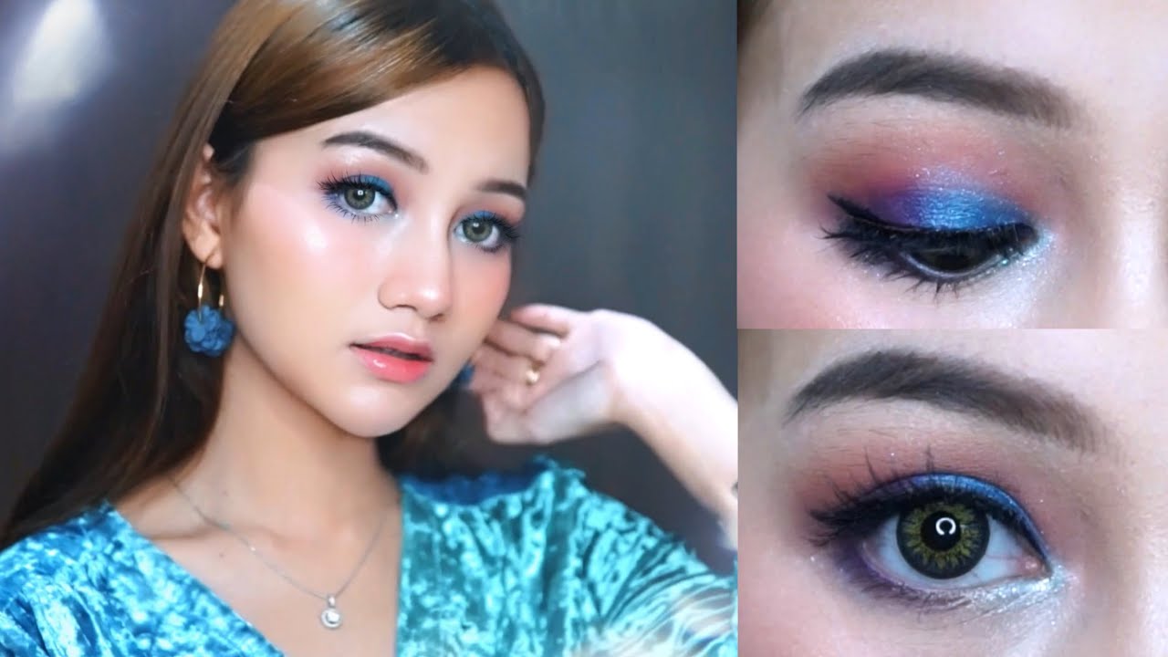 🦋 BLUE BOLD MAKEUP TUTORIAL 🦋 - [BAHASA] - YouTube