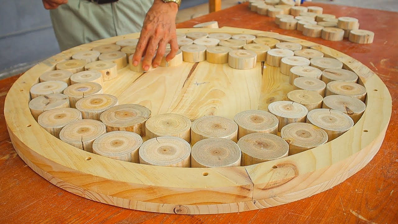 Extremely Impressive Project You Can Do With Round Wood // Table Model ...