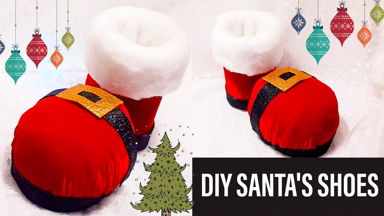 diy santa claus shoes/santa boots christmas decoration/zapatos de santa ...