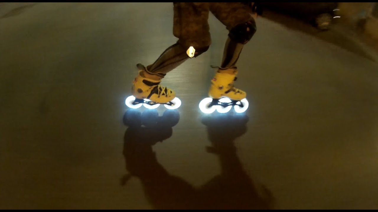 LUMINOUS Wheels Light/Glow 110mm -Test!!! Svetleci tockovi za rolere ...