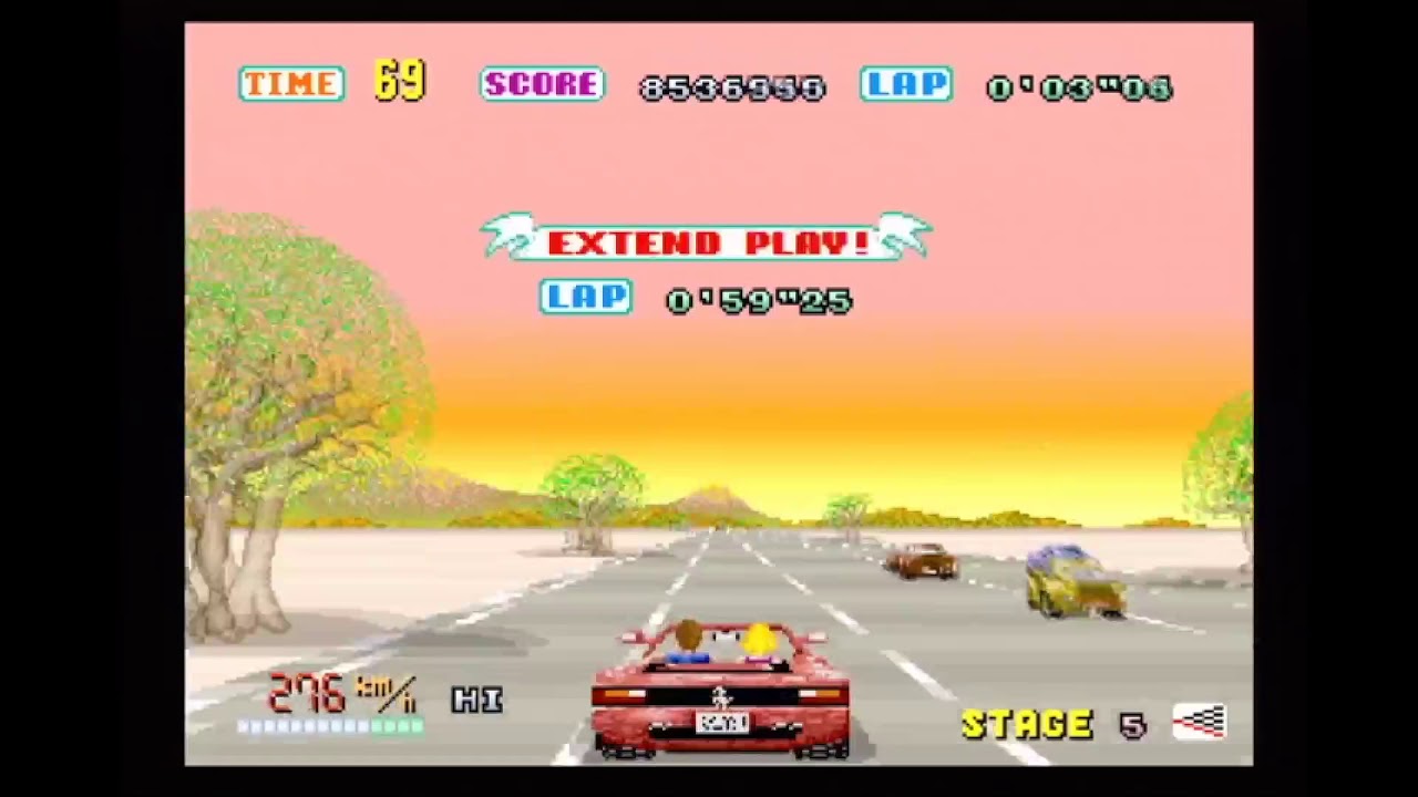 Outrun - Route E - Sega Saturn Smooth Mode (60fps) - YouTube