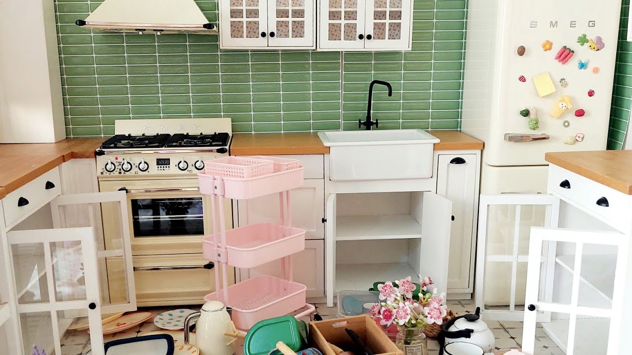 kitchen set toys 💙 Miniature kitchen set toys installation 🩷 Small ...