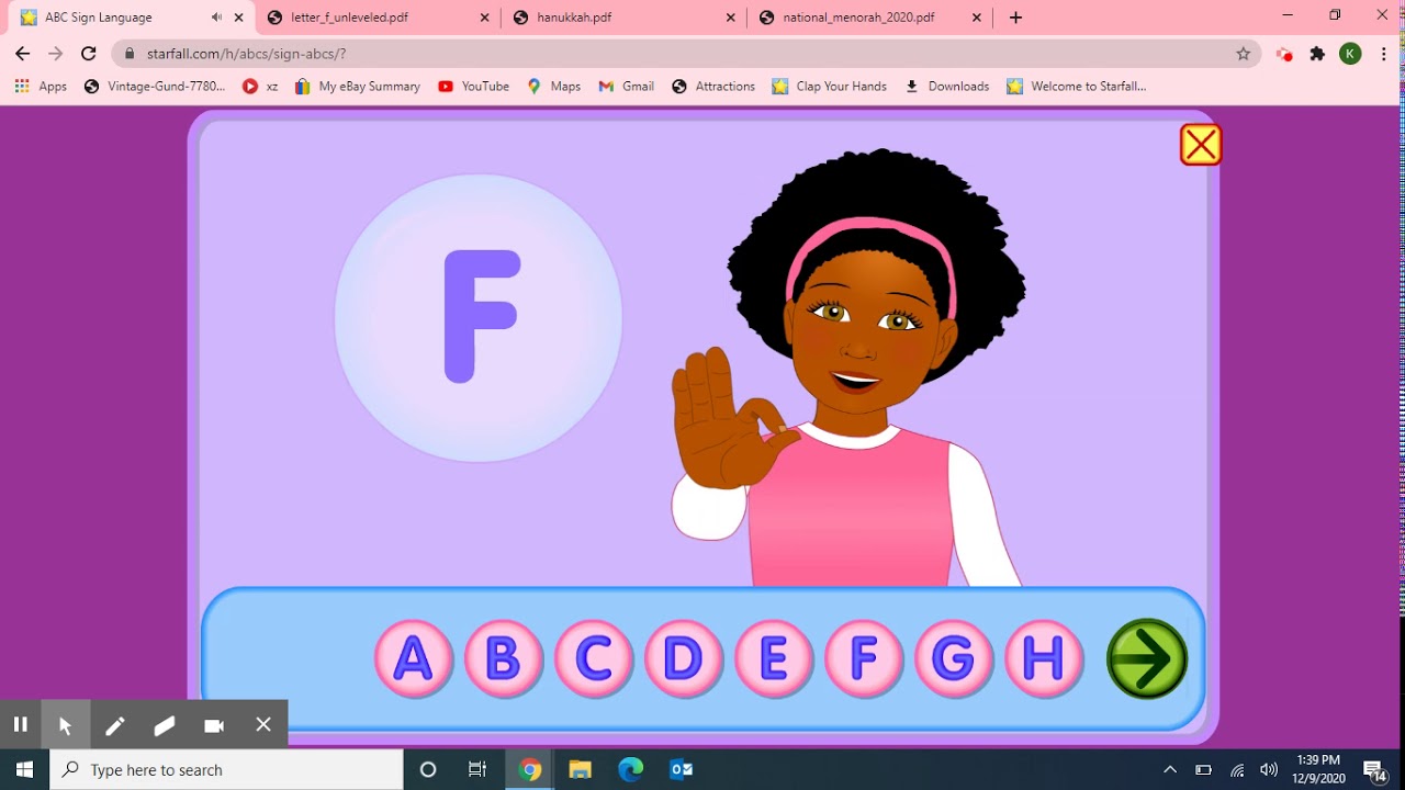 Class Meeting:12/9/20 Starfall Music/Calendar/Letter "F" & N2Y ...