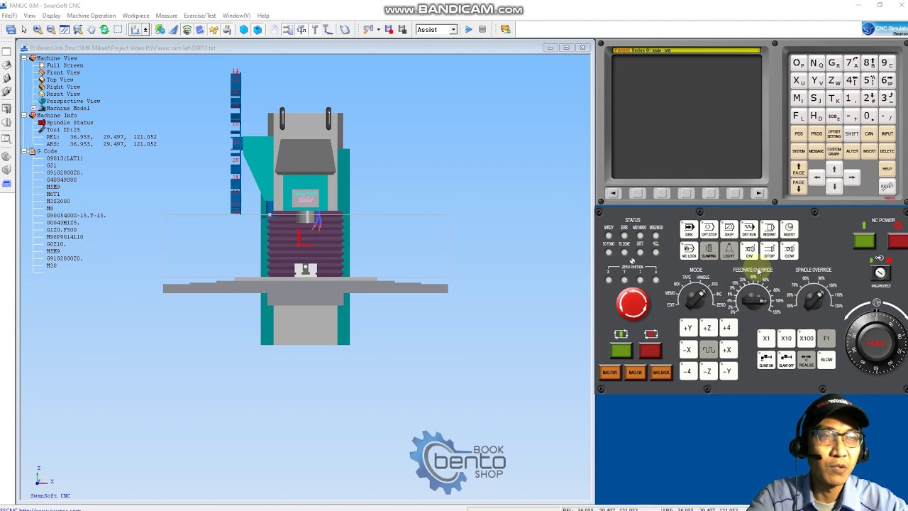 Control Panel CNC Milling Fanuc OiM - YouTube