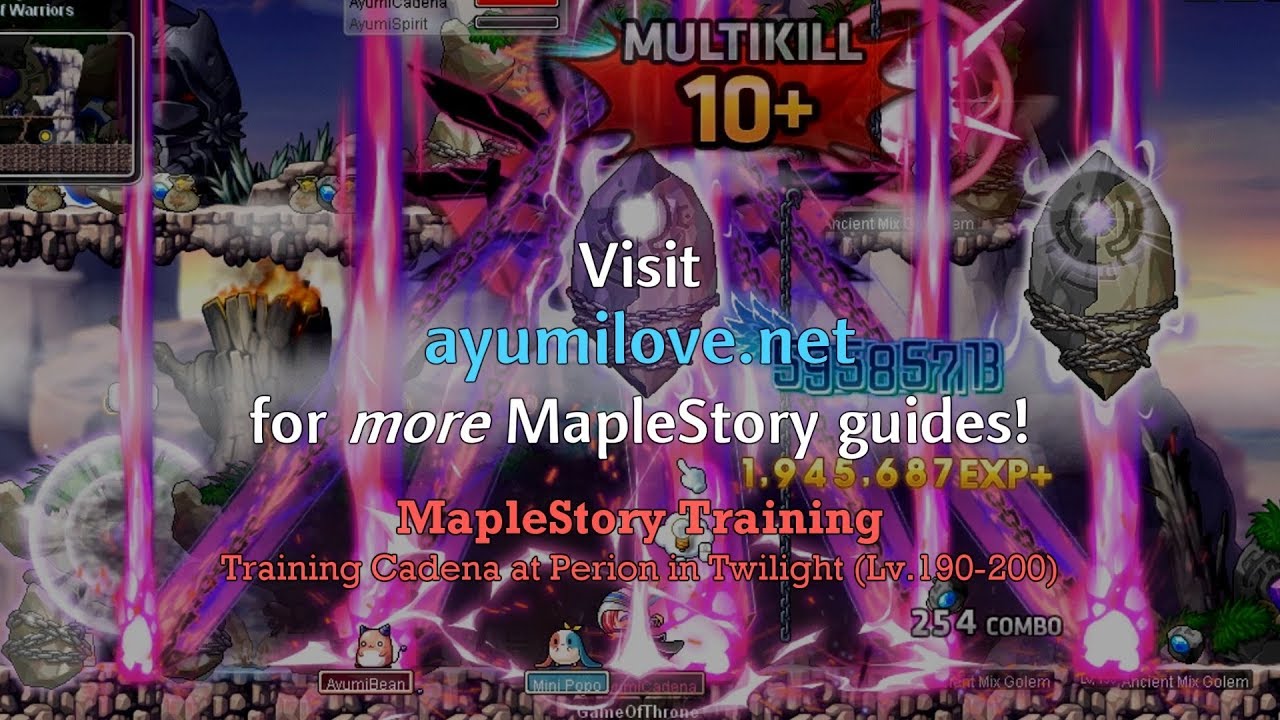 Ayumilove MapleStory Cadena Training at Perion Twilight (Lv. 190-200 ...