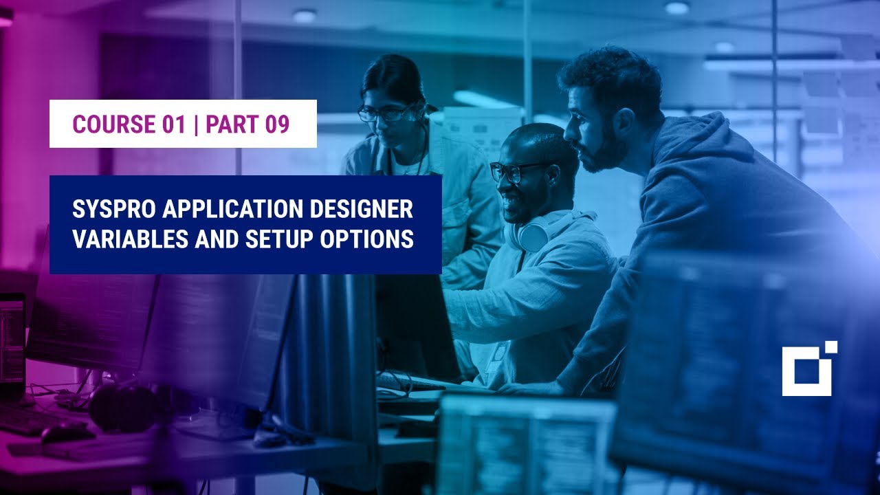 Course 01 | Part 09 | SYSPRO Application Designer Variables and Setup Options - YouTube