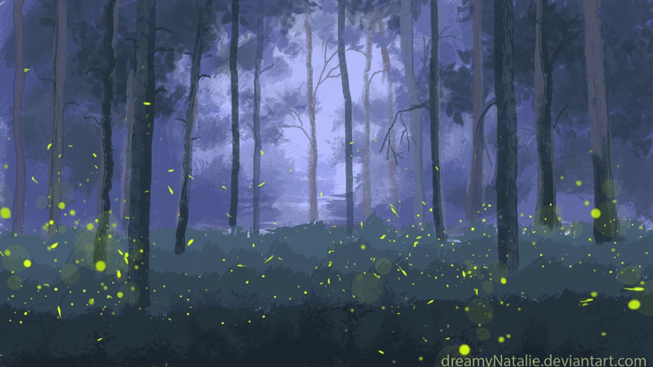 Fireflies in the forest - animation - YouTube