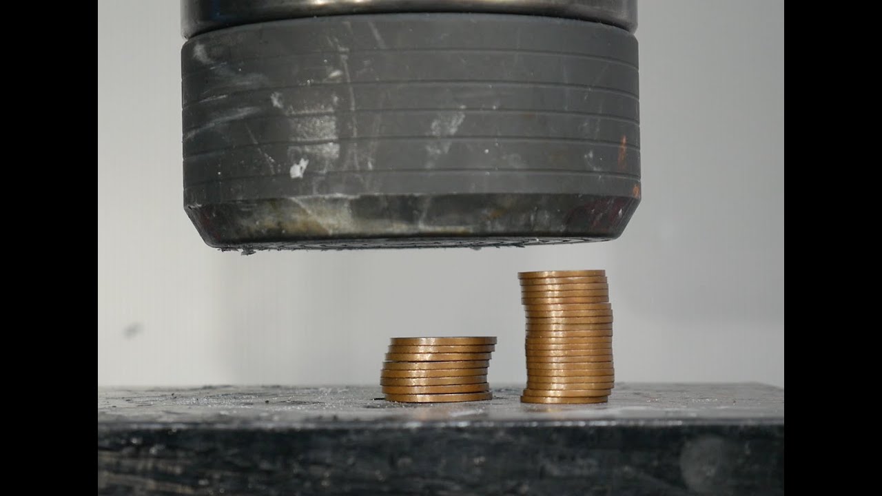 Crushing Coins with Hydraulic Press - YouTube