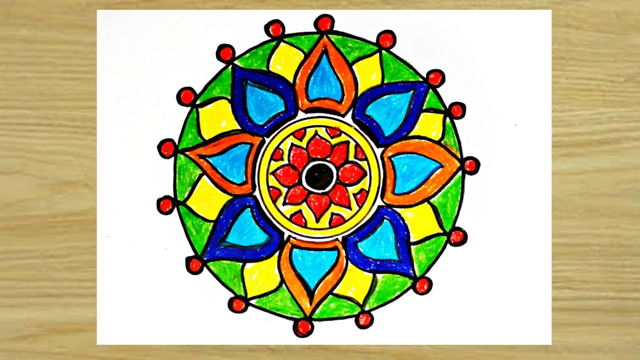 Onam Special Pookalam Design Drawing|How To Draw Rangoli For Festival ...