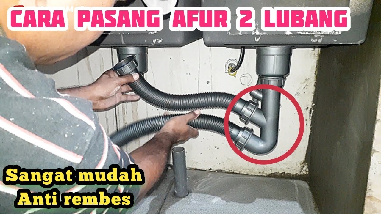 Cara Pasang Afur Wastafel dapur dua lubang - YouTube