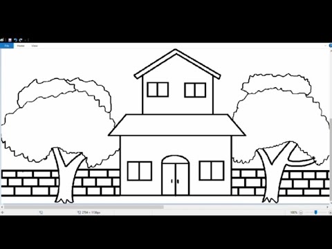 computer me drawing | house painting in laptop | cute drawing in ms ...