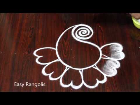 small daily Kolam designs /beginners rangoli /easy rangoli - YouTube