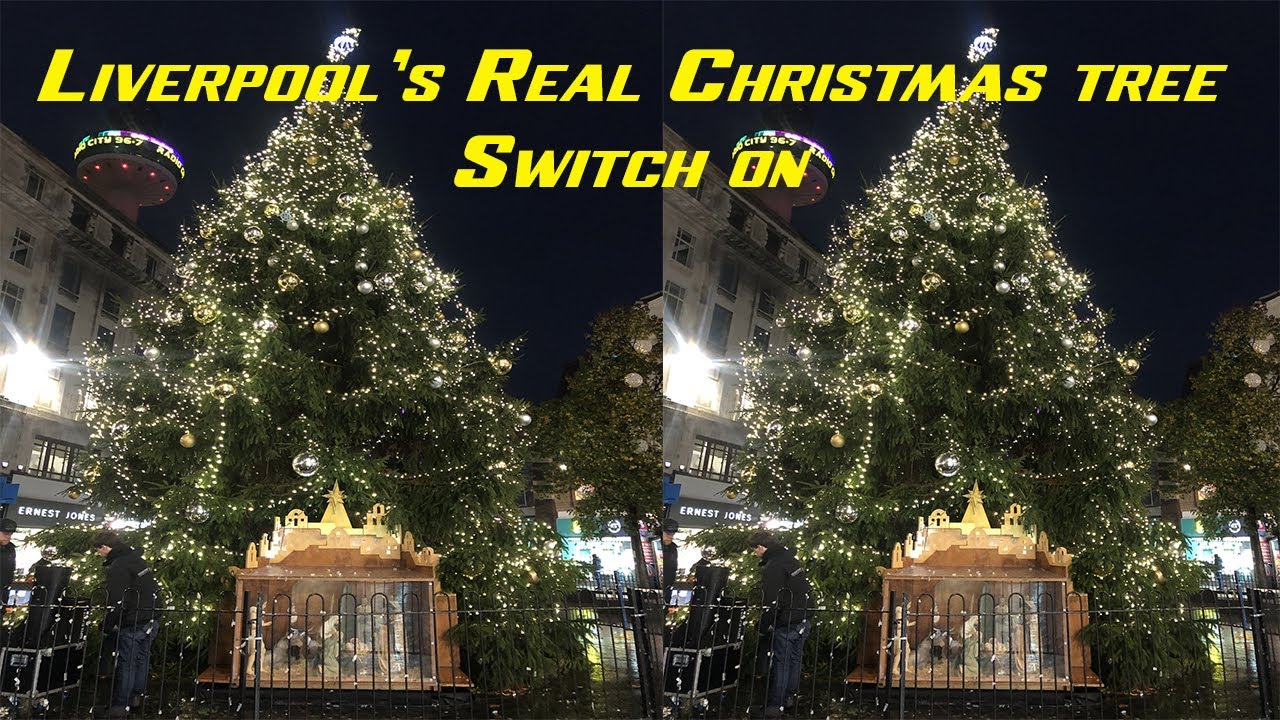 Liverpool's real Christmas tree switch on 2022 - YouTube