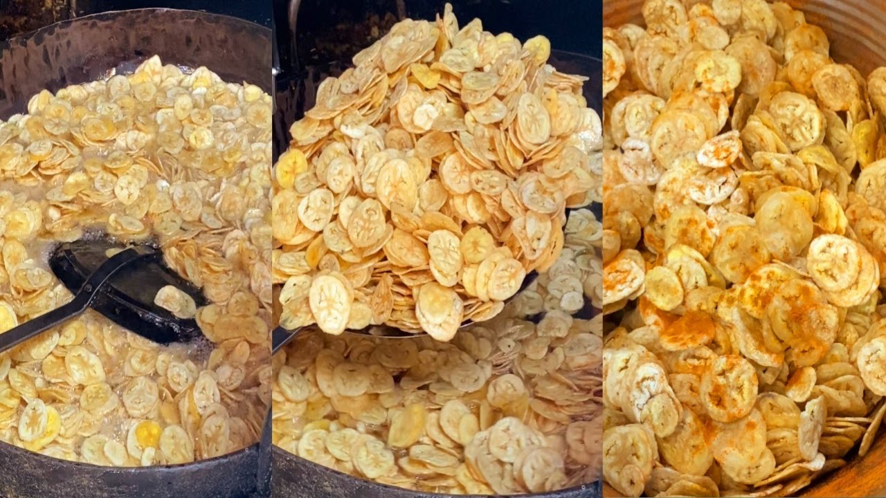 Super Fresh Banana Chips Making in Chennai | Banana Chips Indian Street ...