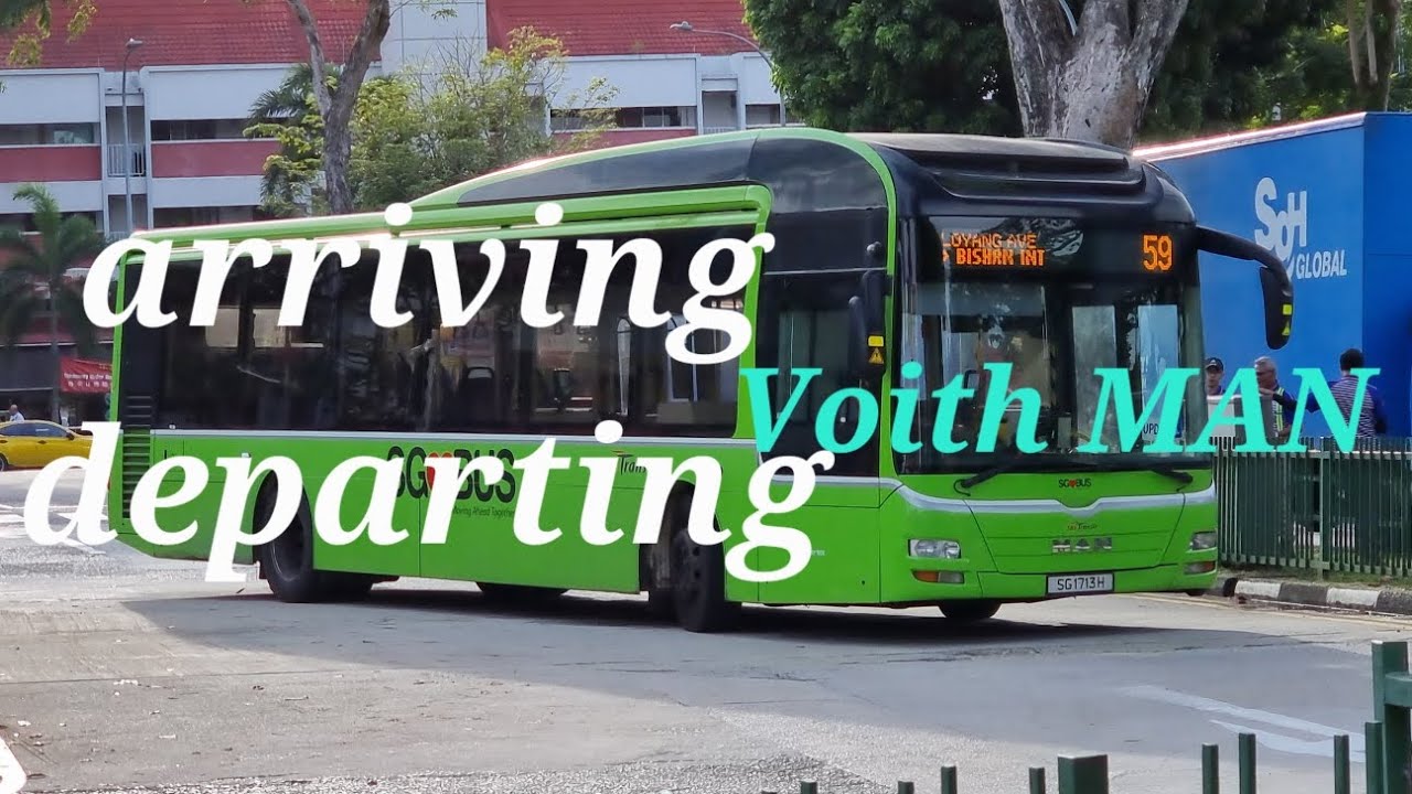 MAN A22 Euro 5 - Bus service 59 arriving and departing - SG1713H Voith ...