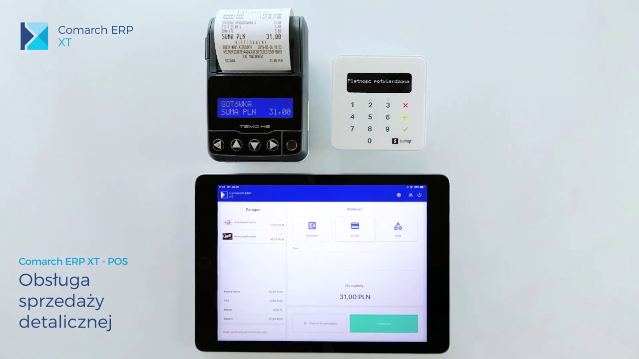 Comarch ERP XT POS – terminal płatniczy SumUp, drukarka fiskalna Posnet ...