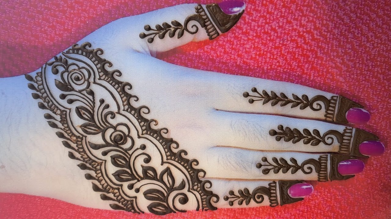 आसान सुंदर मेहंदी का डिज़ाइन Eid Mehndi designs Halka Mehndi | iji ...