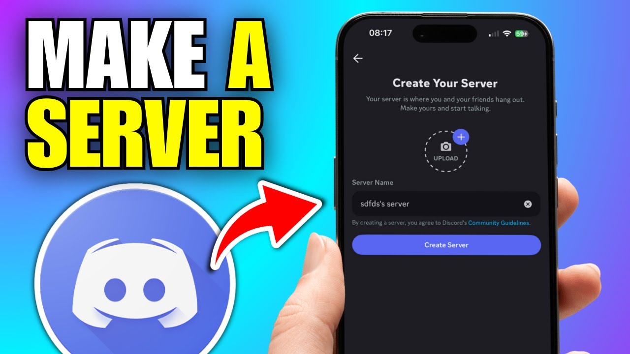 How To Make A Discord Server On Mobile (Setup Guide) - YouTube