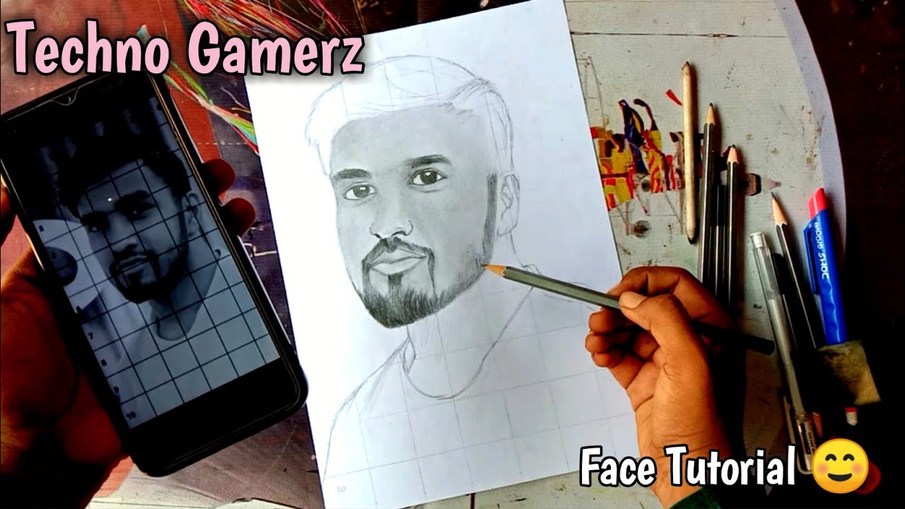 How To Draw Techno Gamerz | Step By Step @TechnoGamerzOfficial - YouTube