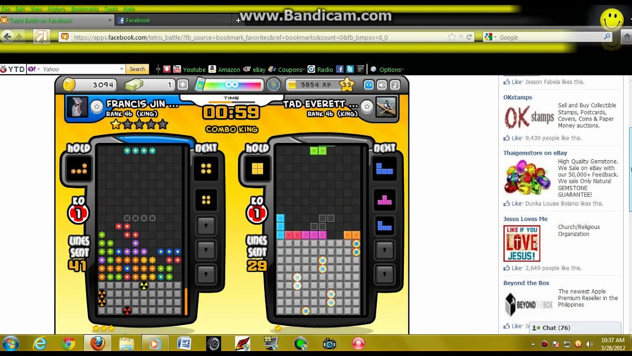 Tetris Battle - 2 KO's + 68 Lines Sent - YouTube