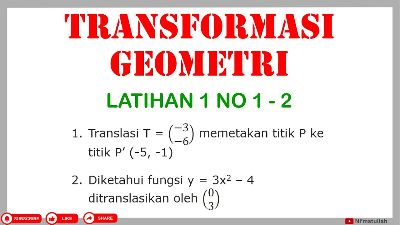 Pembahasan Soal Transformasi Geometri 1 No 1 - 2 | Koordinat Titik ...