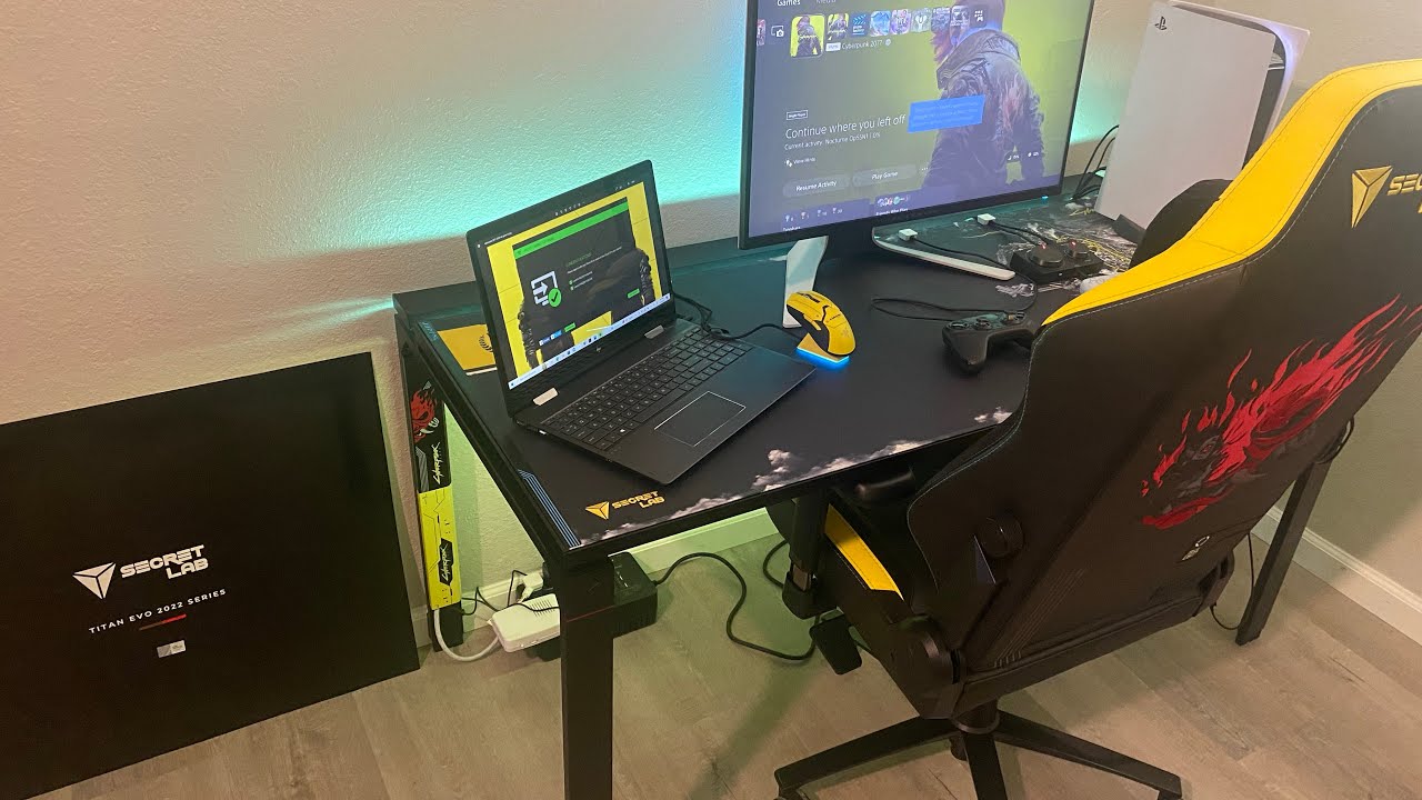 Cyberpunk gaming set up desk and chair from secret lab #secretlab - YouTube