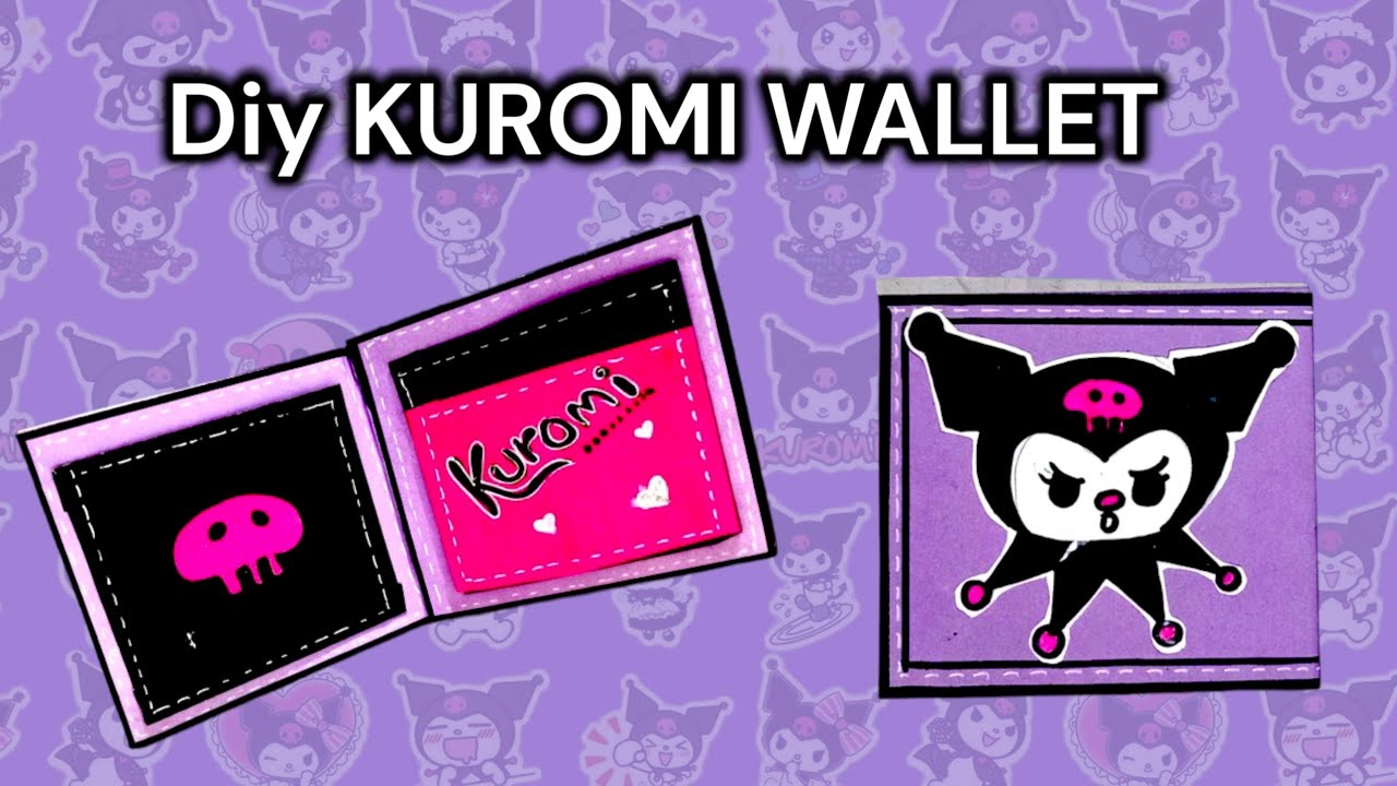 DIY KUROMI WALLET HOW TO MAKE KUROMI WALLET KUROMI CRAFTS IDEAS KUROMI ...