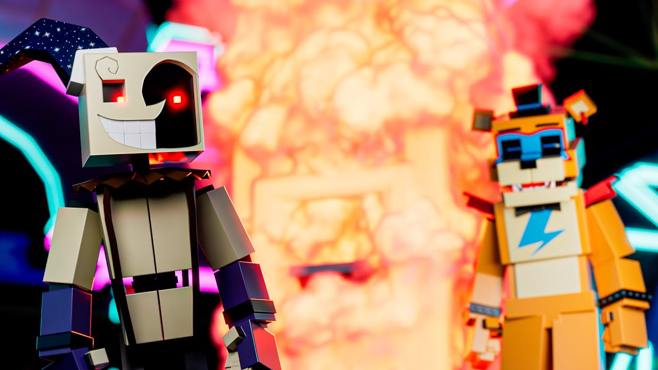 Minecraft FNAF Moondrop destroys the Glamrock recharge stations ...